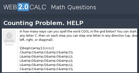 View Question Counting Problem Help