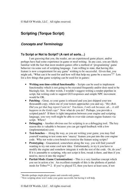 Scripting Torque Script