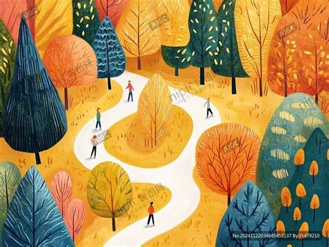 Ai创作图手绘原创插画秋天 春游秋游郊游远足 秋天治愈插画 野外小伙伴秋天落叶 插画秋天 手绘儿插森林 秋天美景插画 秋天风景插画 手绘秋天插画 春夏秋冬系列插画 24节气秋天插画 秋天插画