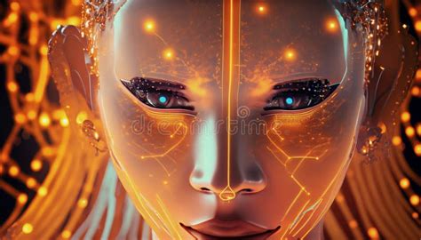 Humanoid Robot Face Stock Illustration Illustration Of Darkness 294652253