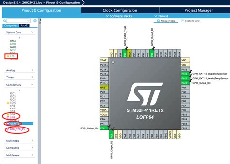 Pinout And Configuration Functions Disabled Stmicroelectronics Community
