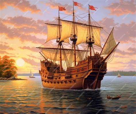 Premium Ai Image A Historical Representation Of The Mayflower Ship