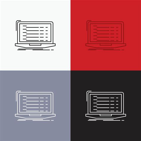 Api App Coding Developer Laptop Icon Over Various Background Line