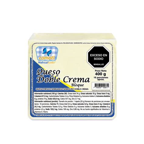 Queso Doble Crema Bloque 400 G Camoti Sas