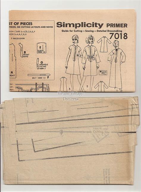 1960s Caftan Dress Pattern Simplicity 7018 Virtual Vintage