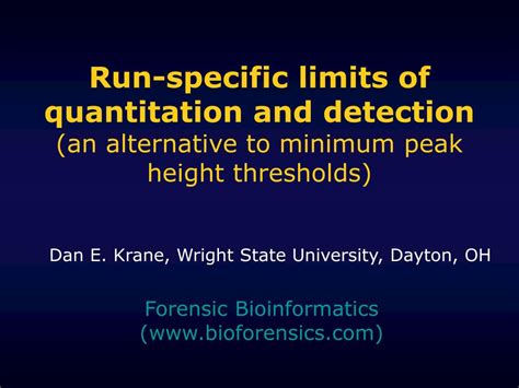 ppt run specific limits of quantitation and detection an alternative