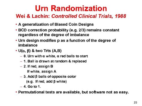 Statistics 542 Introduction To Clinical Trials Randomization Methods