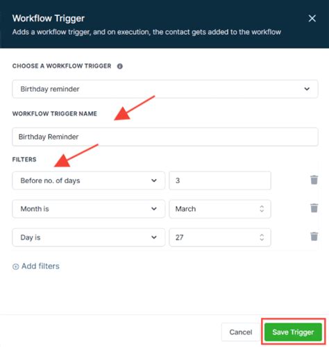 workflow trigger birthday reminder