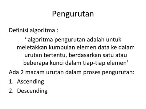 Sorting Pengurutan Ppt Download