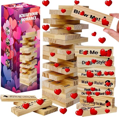 Amazon Com Stacking Tower Game Stacking Blocks Game For Couples Ignite Passion And Laughter