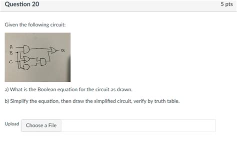 Solved Given The Following Circuit A What Is The Boolean Chegg