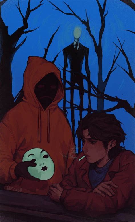 Masky Hoodie And Slenderman Credits Madowotti On Twitter Creepypastas Personajes