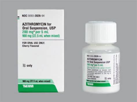Rx Item Azithromycin 200mg5ml 225 Ml Suspension By Teva Ph