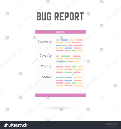 Stylized Testing Bug Report Illustration Isolated Stock Vector Royalty Free
