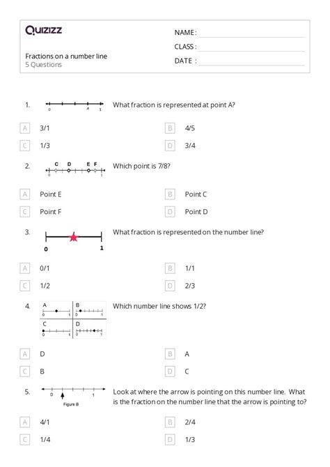 50 Fractions On A Number Line Worksheets For 2nd Year On Quizizz