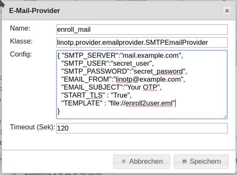 110 E Mail Provider For E Mail Token — Linotp Documentation