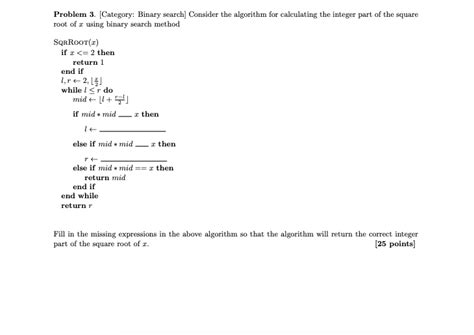 Solved Problem 3 Category Binary Search Consider The