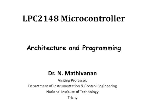 Pdf Lpc2148 Microcontroller Architecture And Programming