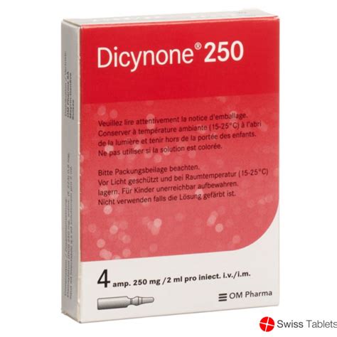 Buy Online Dicynone Injektionslösung 250mg 4 Ampullen 2ml At Swiss Tablets