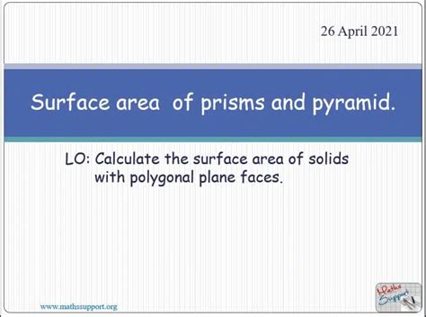 Maths Igcse E7 40 Surface Area Of Prisms And Pyramids