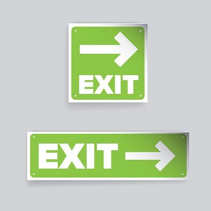 Exit Sign Vector Red Stock Clipart Royalty Free FreeImages