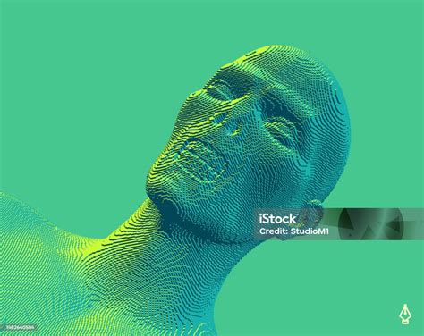 좀비 얼굴 큐브에서 추상적인 디지털 헤드 구성 복셀 아트3d 벡터 일러스트레이션 악한에 대한 스톡 벡터 아트 및 기타 이미지