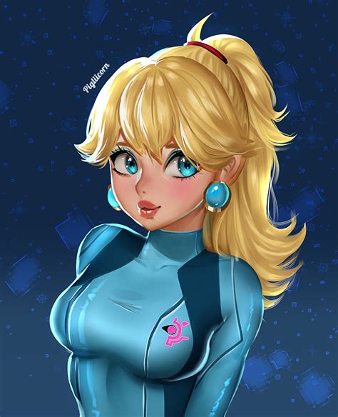 Samus Aran And Princess Peach Mario And 1 More Drawn By Yantingsun