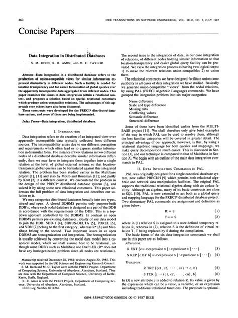 data integration in distributed database pdf relational database