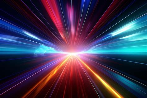 Premium Ai Image Hyperspace Tunnel With Vibrant Streaks Of Light Oc