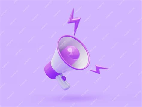 확성기 아이콘 기호 스피커 홍보 알림 방송 아이콘 보라색 배경 3d 그림 무료 사진