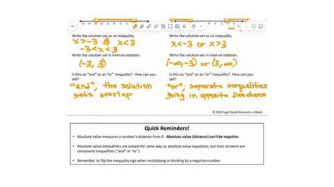 Solving Absolute Value Inequalities Guided Notes Practice Worksheet Video Lesson