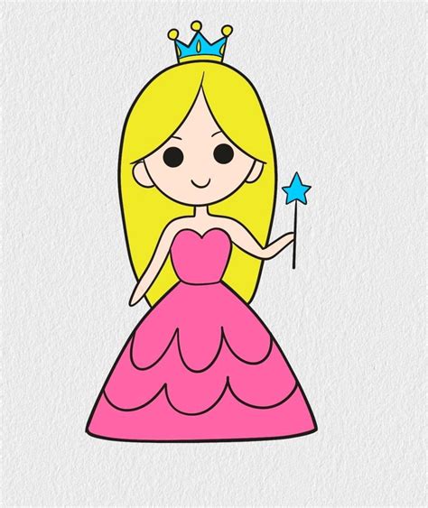 女生简笔画可爱公主 简笔画图片大全