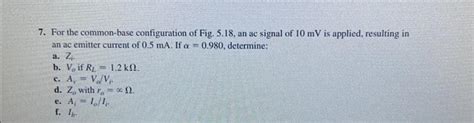 Solved Fic 518 Common Base R Equivalent Circuit7 For