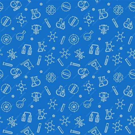 Premium Vector Chemistry And Science Vector Outline Seamless Pattern