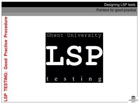 Ppt Designing Lsp Tests Powerpoint Presentation Free Download Id