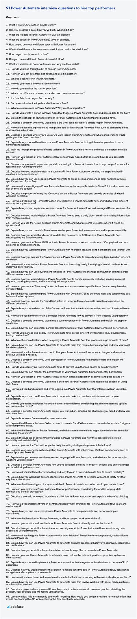 91 Power Automate Interview Questions Adaface