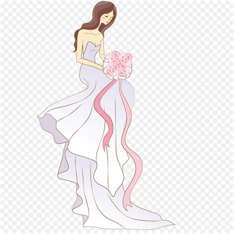 手捧鲜花的时尚新娘PNG图片素材下载 图片编号qwwxxwaz 免抠素材网