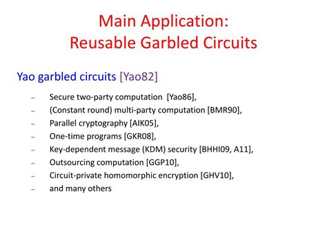 Ppt Succinct Functional Encryption D Reusable Garbled Circuits And