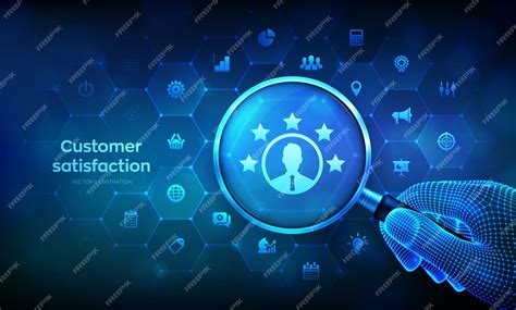 Premium Vector Customer Satisfaction Customer Survey Feedback Analytics Concept With Magnifier