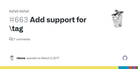 add support for tag · issue 663 · katex katex · github