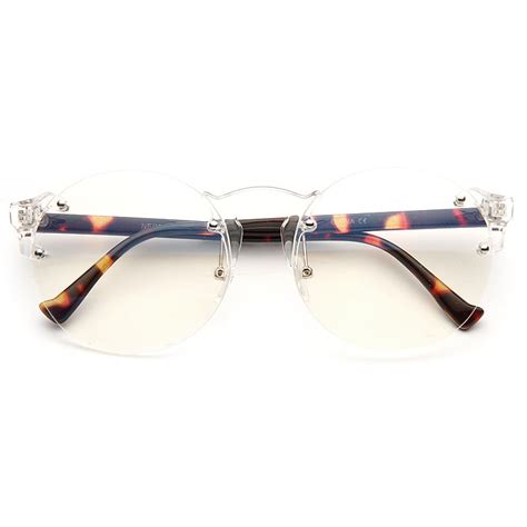 Winston Unisex Rimless Lightly Tinted Round Sunglasses Cosmiceyewear