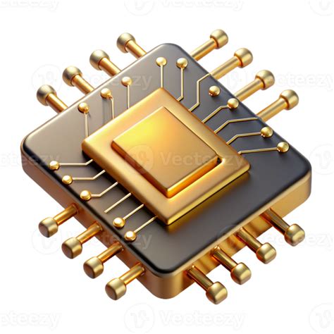 Serene Artistic A Single Microchip Its Golden Contacts Gleaming Intricate Pathways Etched Onto