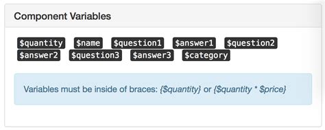 CS1 Component Template Variables Component Studio