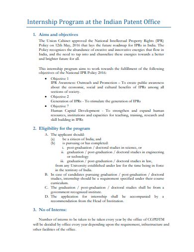 Internship Program Template For Employers