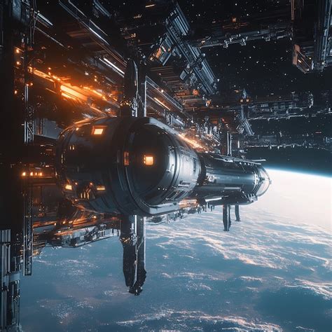 Scifi Spaceship Design With Hightech Features Premium Ai Generated Image