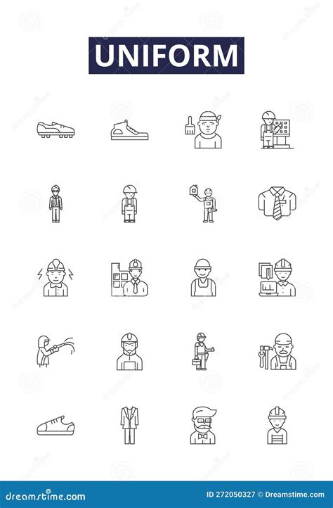Uniform Line Vector Icons And Signs Garb Suit Attire Dress Code