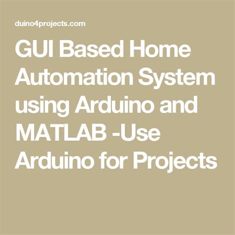 Smart Home Automation With Arduino And Matlab