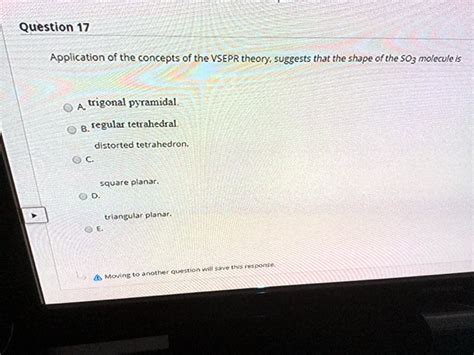 Solved Application Of The Concepts Of The Vsepr Theory Suggests That The Shape Of The So3