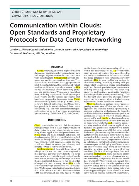 open standards and proprietary protocols for data center networking