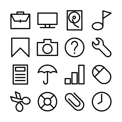 Line Icon Set Of Operating System User Interface 1225280 Vector Art At